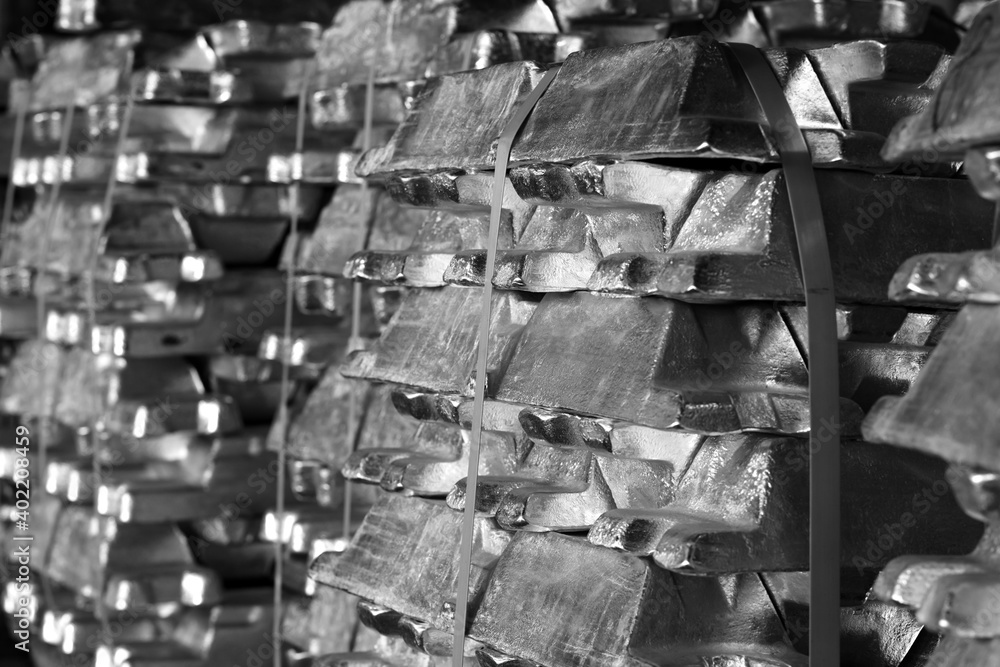 aluminum ingots horizontal format Stock Photo | Adobe Stock