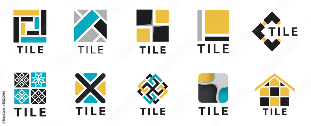 Vector logo of tiles, floors and repairs Stock-Vektorgrafik | Adobe Stock