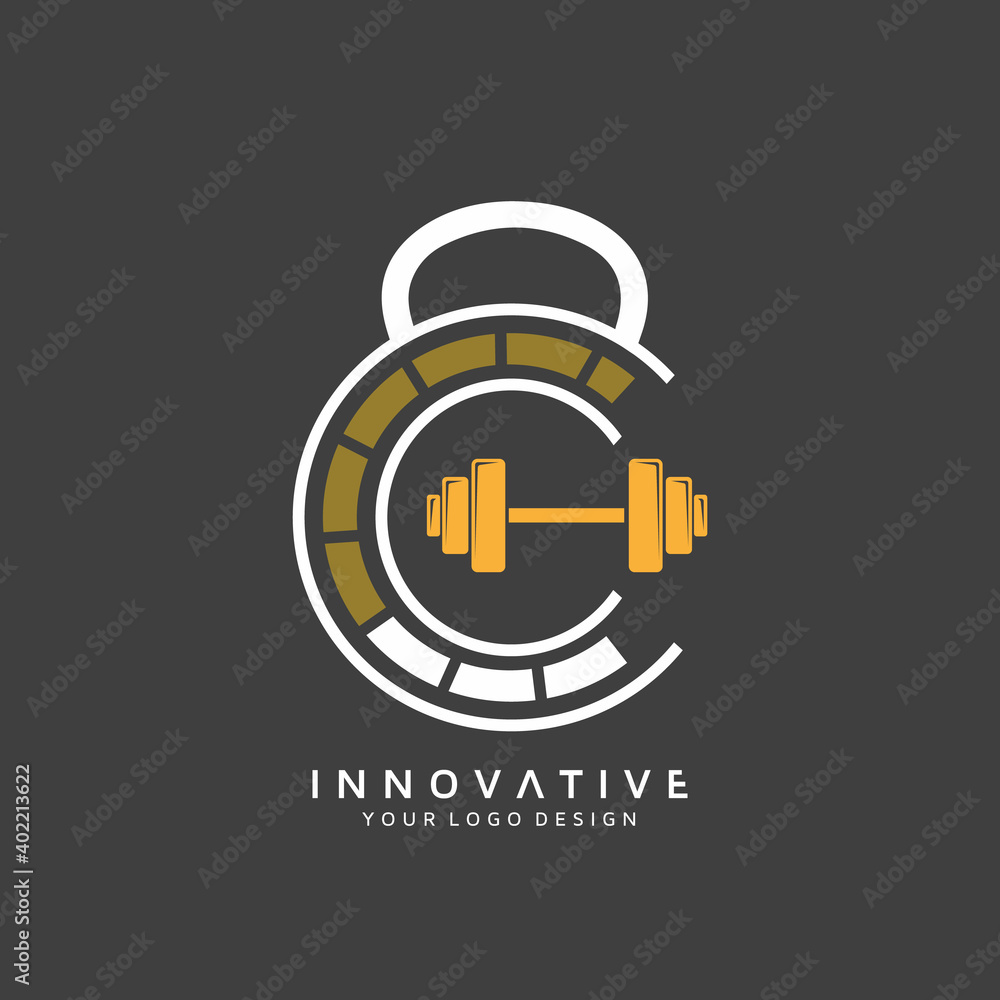 Letter C movie fitness logo design, Fitness Logo Stock Vector ...