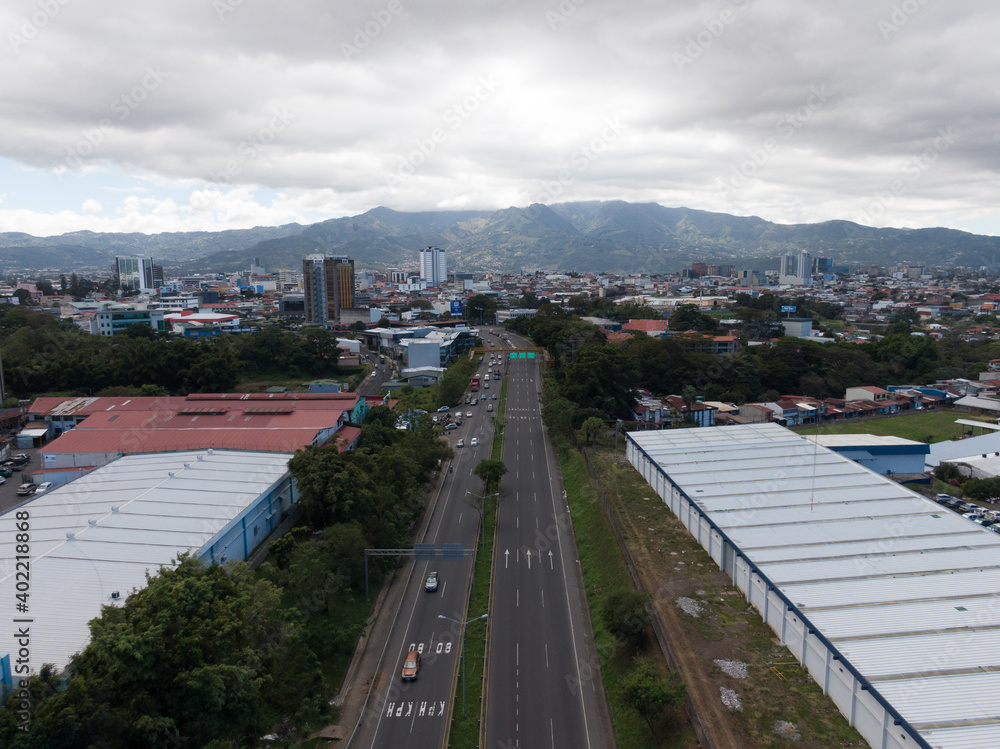 Beautiful aerial view of the city of San Jose Costa Rica and the ...