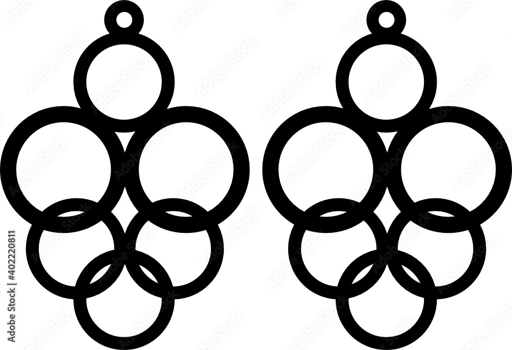 rings circles earrings template svg vector cut file for cricut and ...