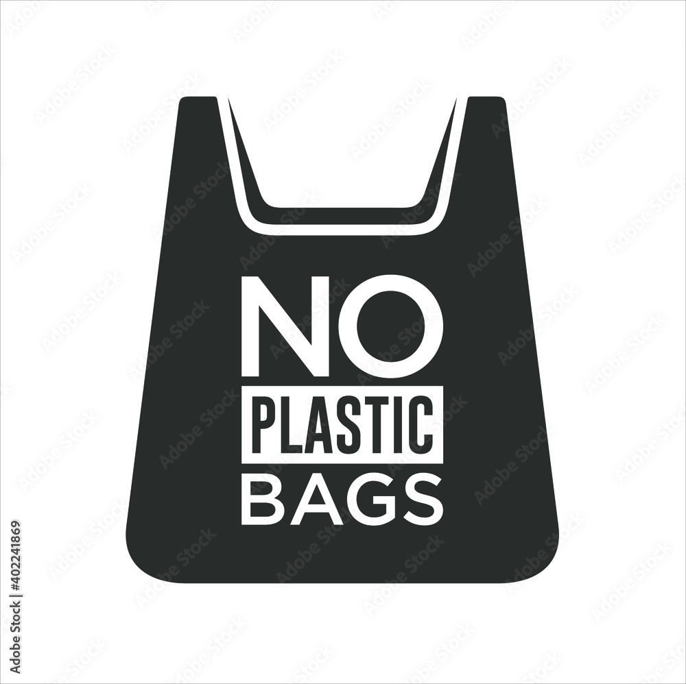 no plastic bags symbol. zero waste. vector art. Stock Vector | Adobe Stock
