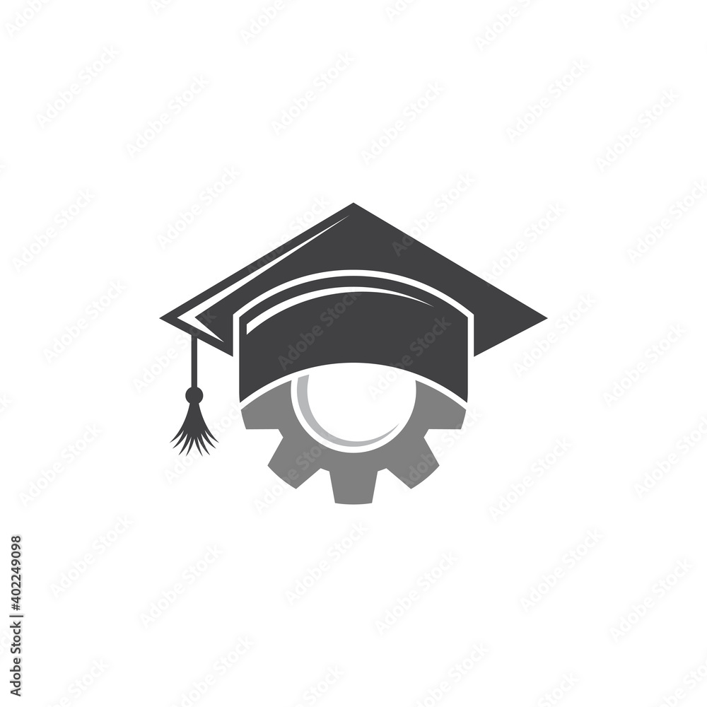 Industrial engineering education logo. Toga hat with gear logo concept ...