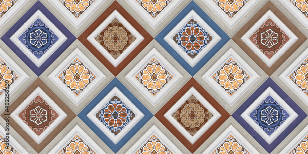 Background Wallpaper And Digital Wall Tiles Design Stock Illustration ...
