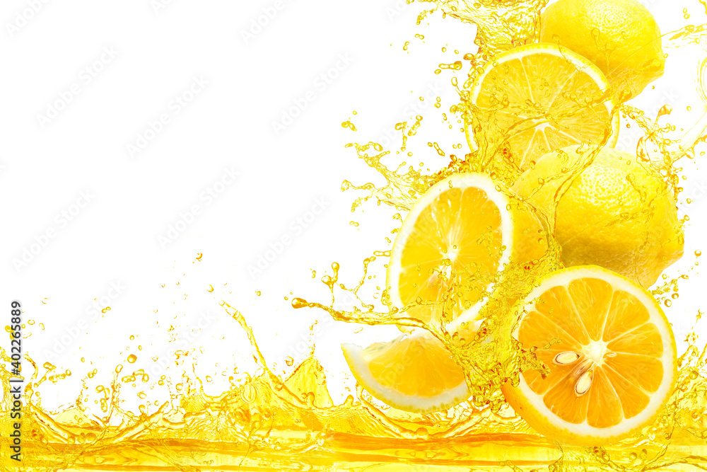 splash of lemon slice Stock Photo | Adobe Stock