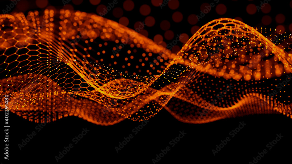 Sound Wave Vizualisation concept. Music audio frequencies represented ...