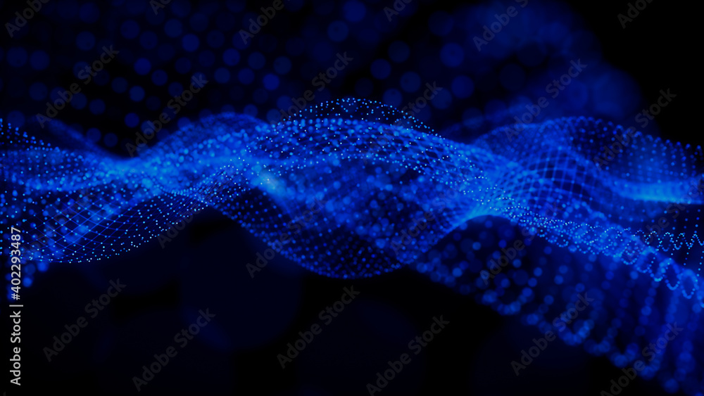 Abstract 3D Technology concept. Big Data and Artificial Intelligence ...