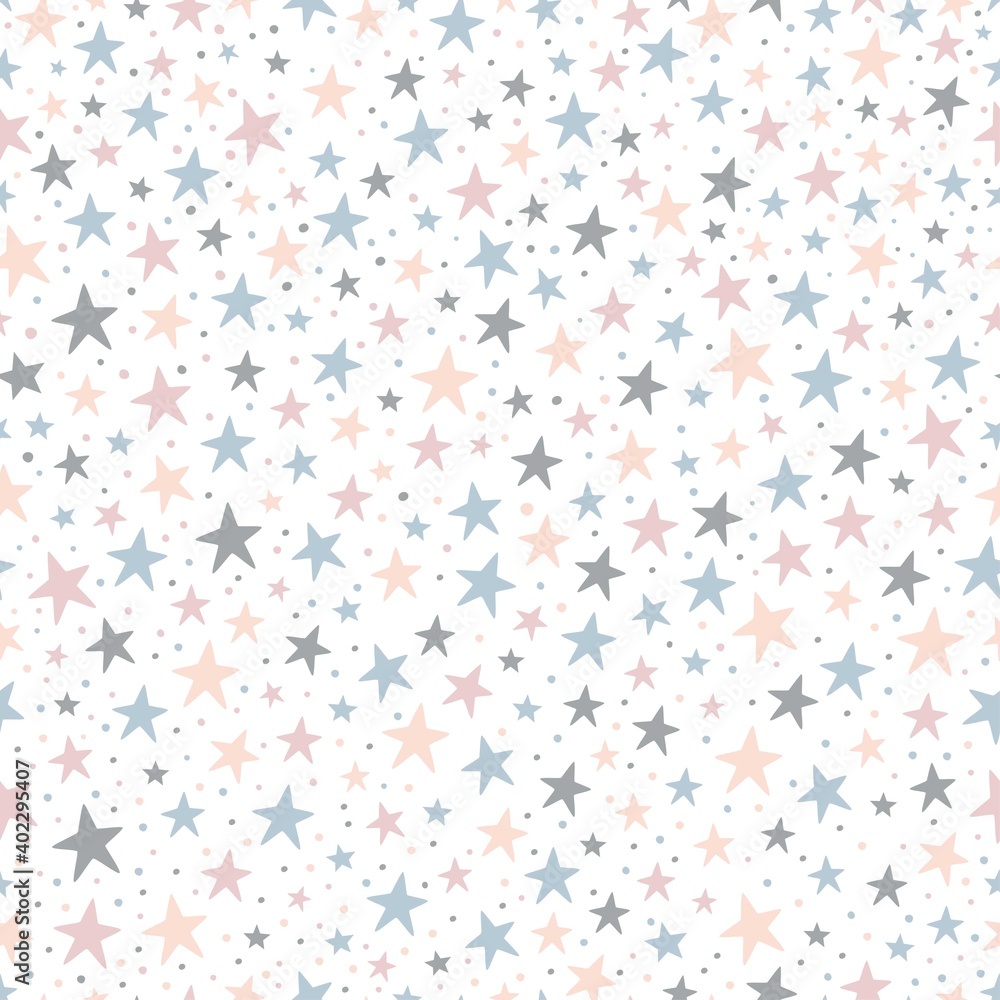 Seamless childish pattern with stars. Creative kids texture for fabric ...