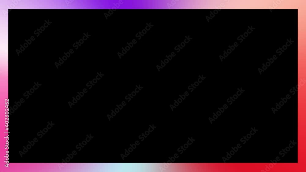Colorful frame border on black background. Seamless looped animation ...