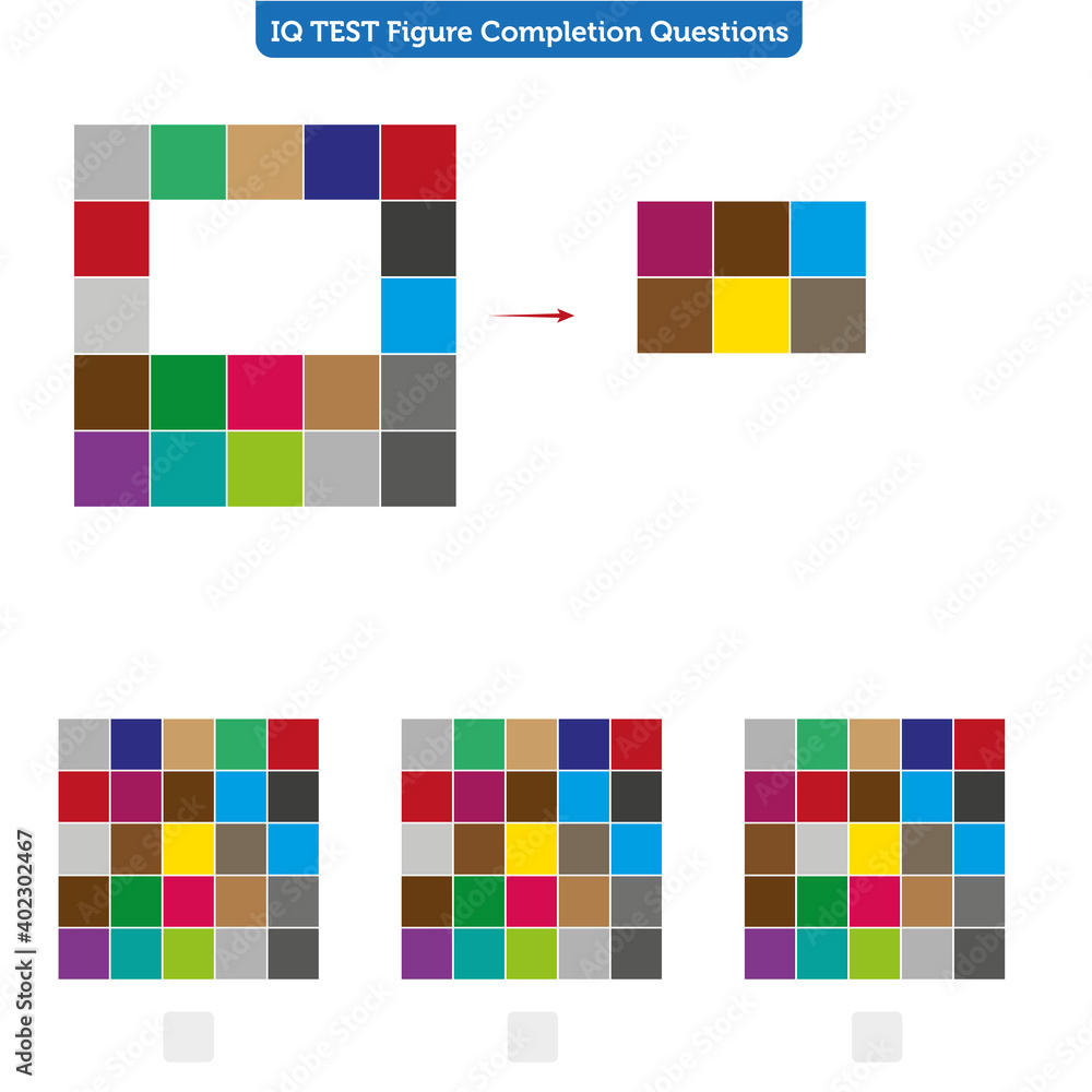 IQ TEST - Figure Completion Questions, Visual Intelligence Test Stock ...