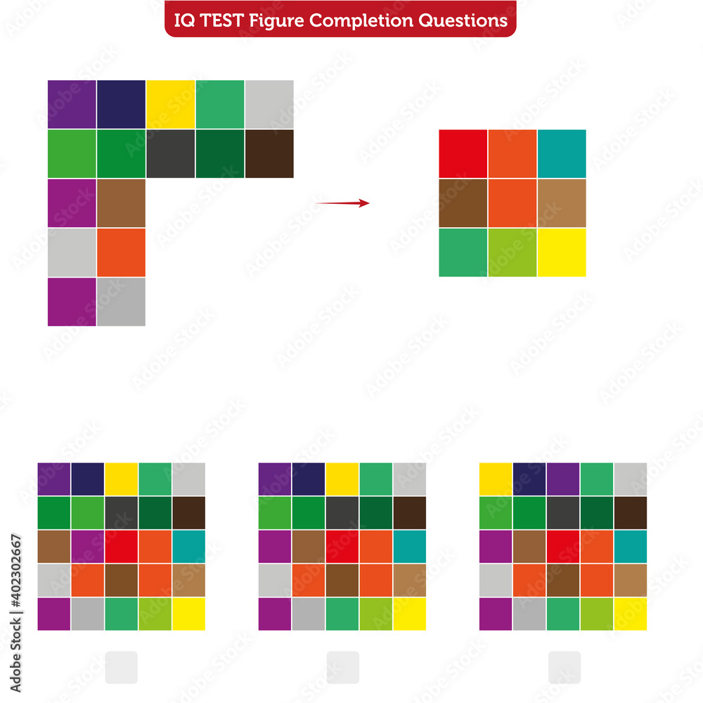 IQ TEST - Figure Completion Questions, Visual Intelligence Test Stock ...