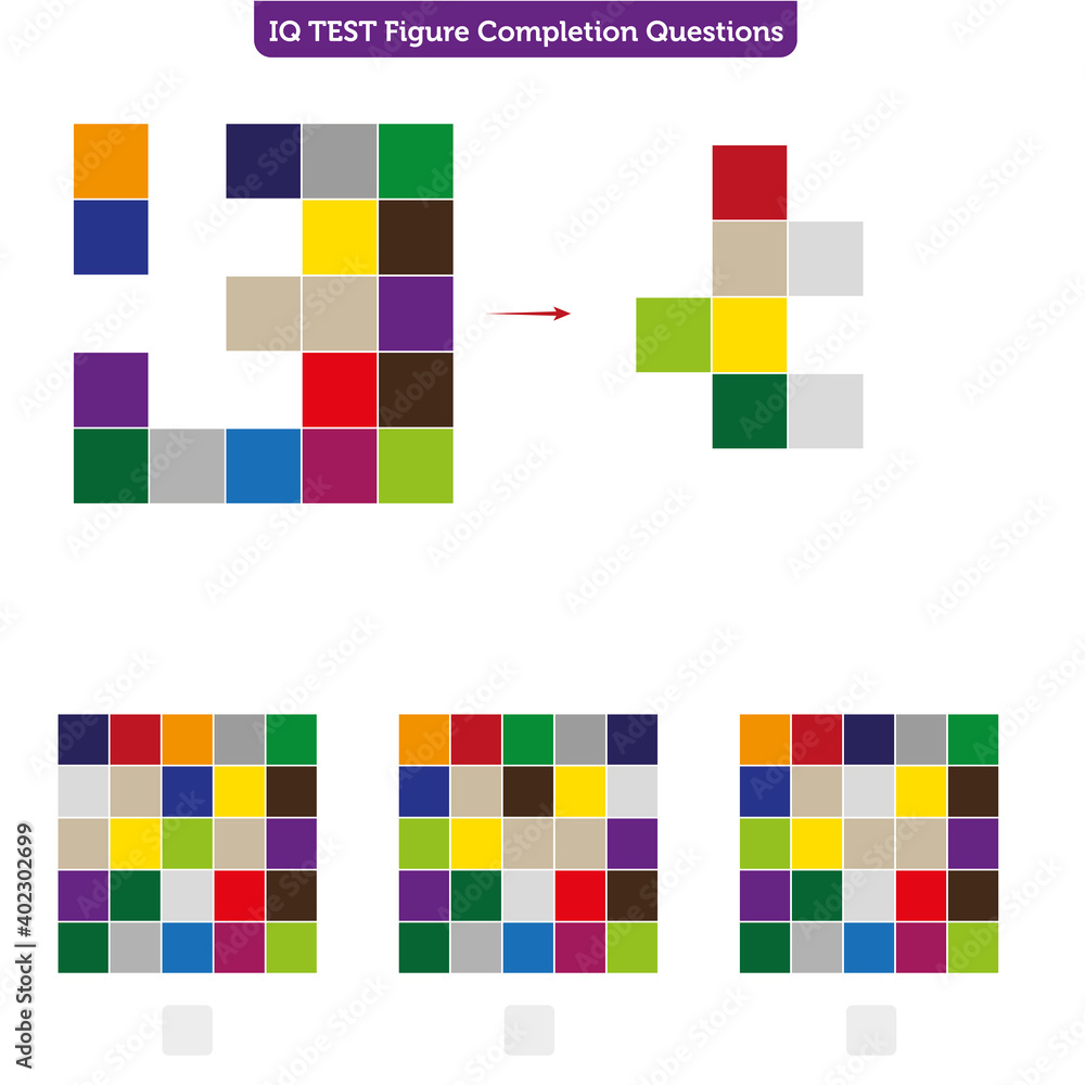 IQ TEST - Figure Completion Questions, Visual Intelligence Test Stock ...