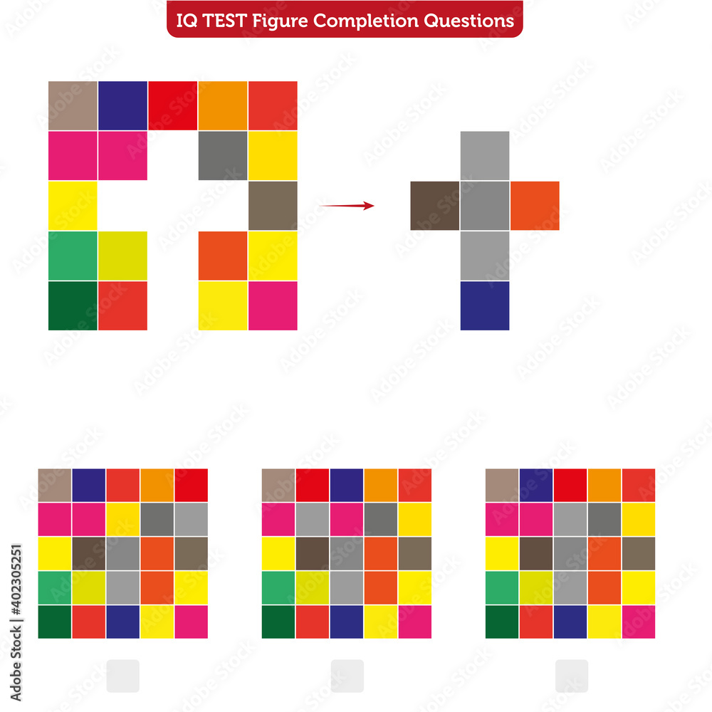 IQ TEST - Figure Completion Questions, Visual Intelligence Test Stock ...