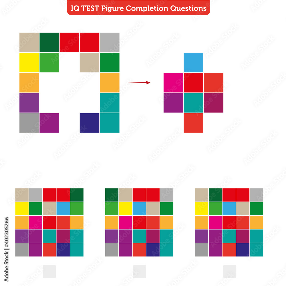 IQ TEST - Figure Completion Questions, Visual Intelligence Test Stock ...