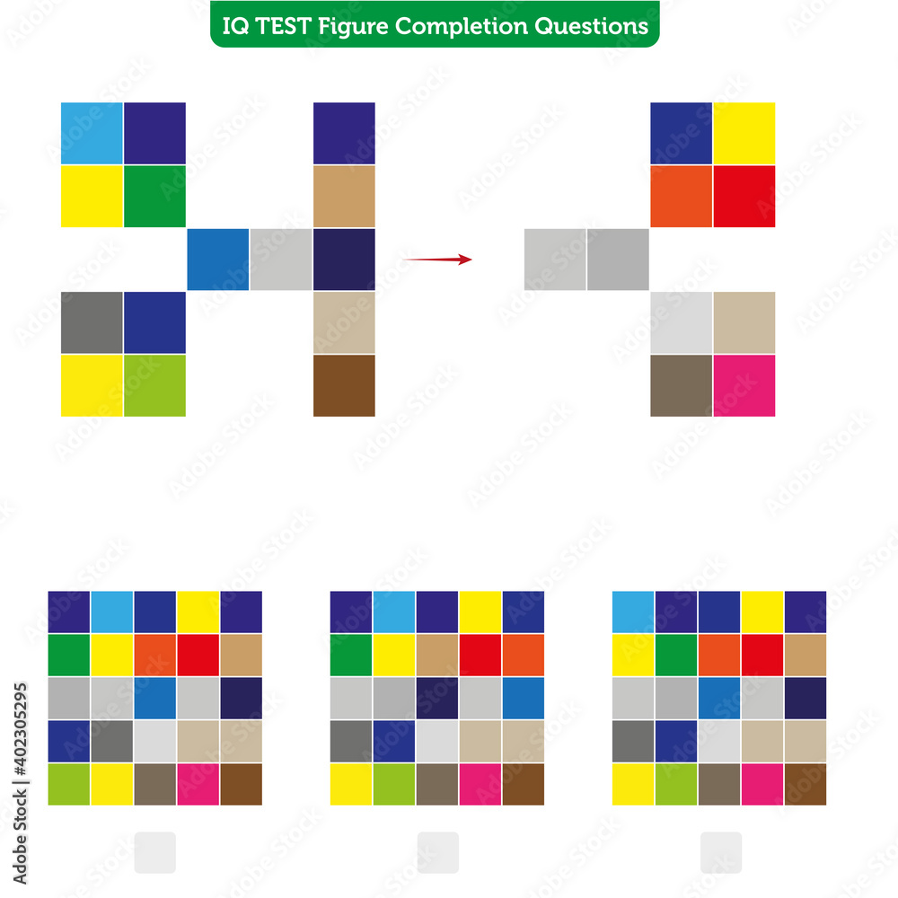 IQ TEST - Figure Completion Questions, Visual Intelligence Test Stock ...