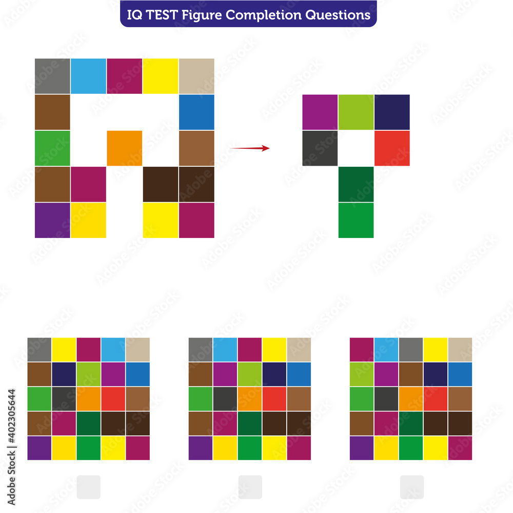 IQ TEST - Figure Completion Questions, Visual Intelligence Test Stock ...