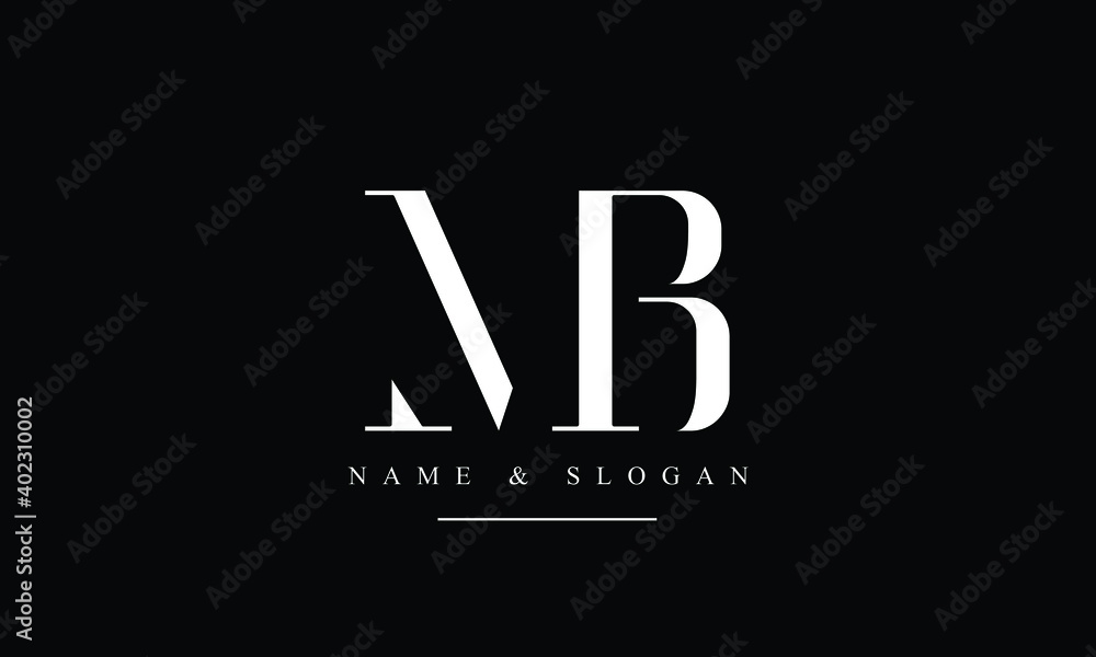 MB, BM, M, B Letter Logo Design with Creative Modern Trendy Typography ...