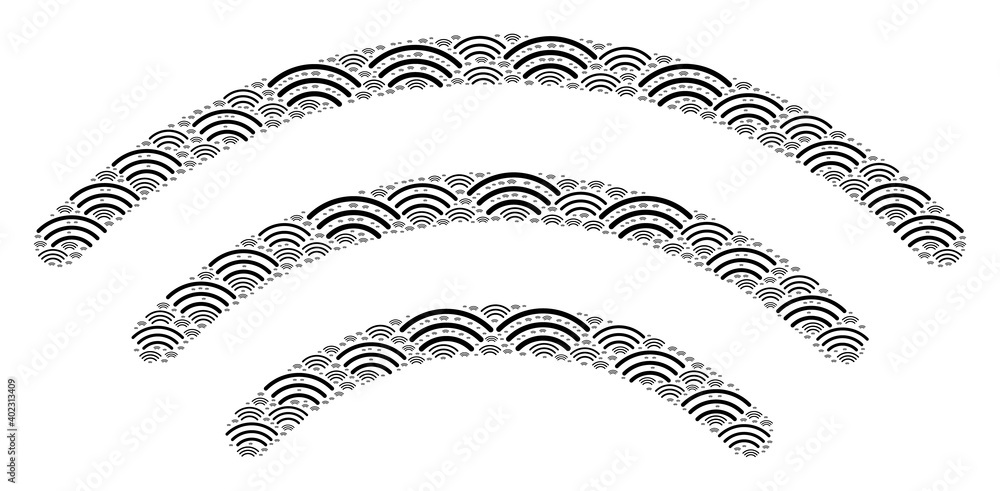 Vector radio waves composition is designed from scattered recursive ...