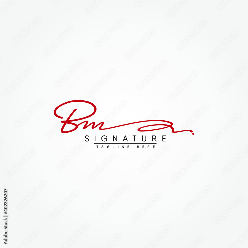 BM Signature Logo - Handwritten Logo for Initial Letter B and M Stock ...