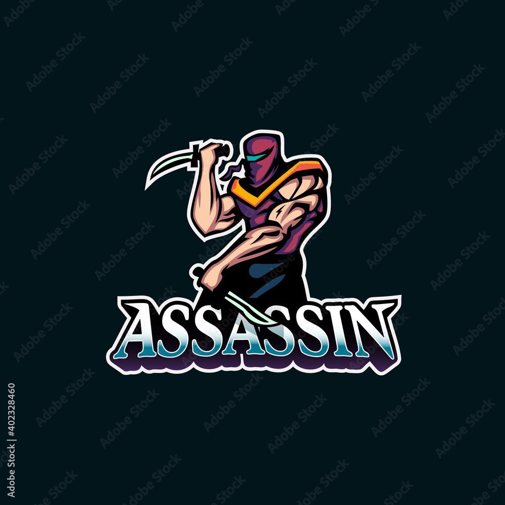 Assassin killer mascot logo design, Assassin logo, mascot logo, killer ...