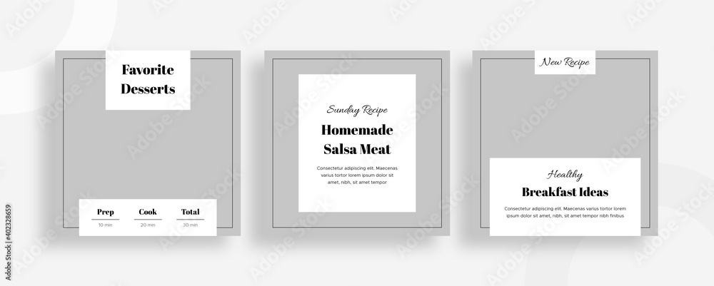 Set of editable templates for Instagram post, Facebook square frame ...