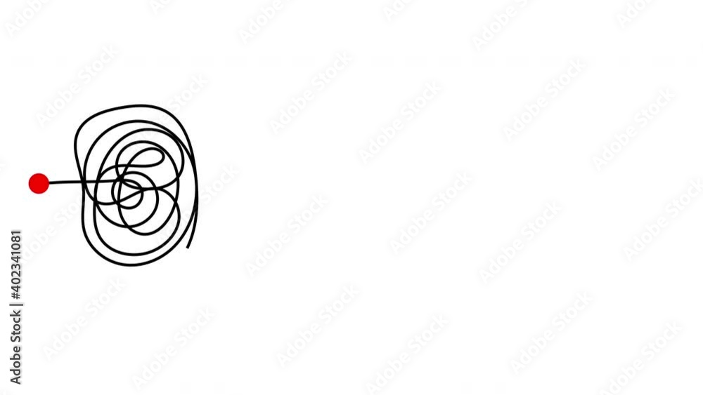 4k hand draw animation - concept of transition from complicated to ...