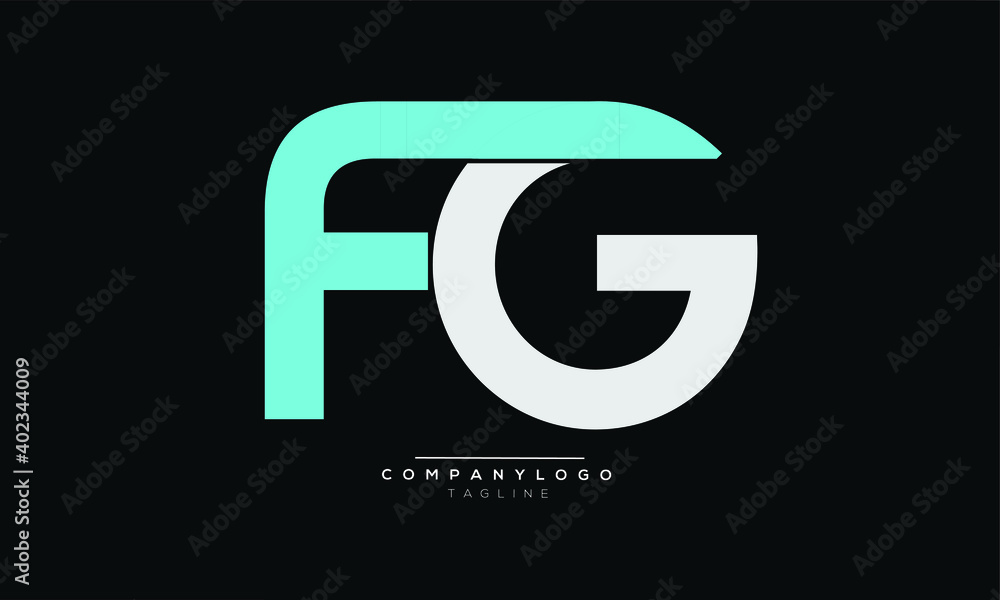 FG icon monogram letter text alphabet logo design Stock Vector | Adobe ...