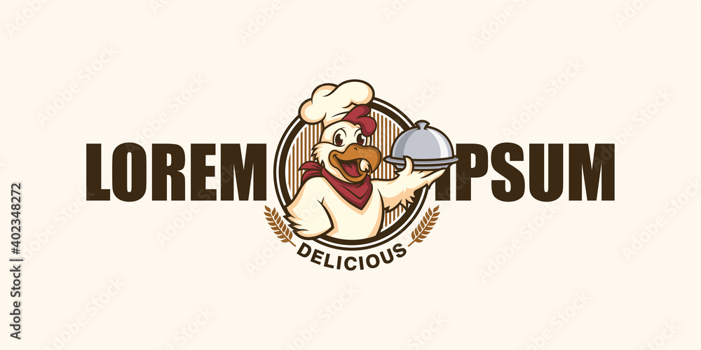 Chicken mascot logo vector. Chicken vector illustration. Organic farm ...