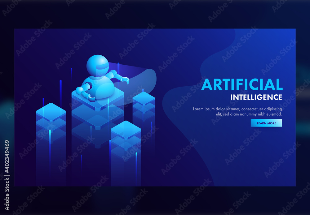 Website Hero Image with Virtual Assistant Stock Template | Adobe Stock