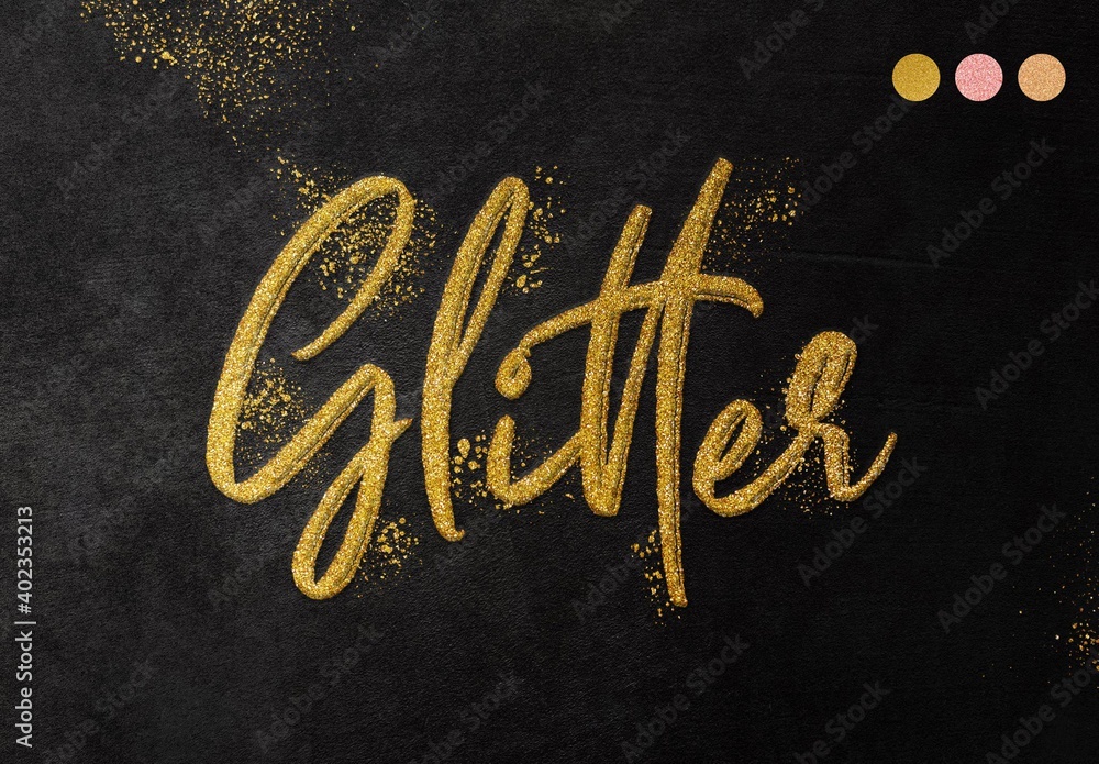 Realistic Glitter Gold Text Effect Mockup Stock Template | Adobe Stock