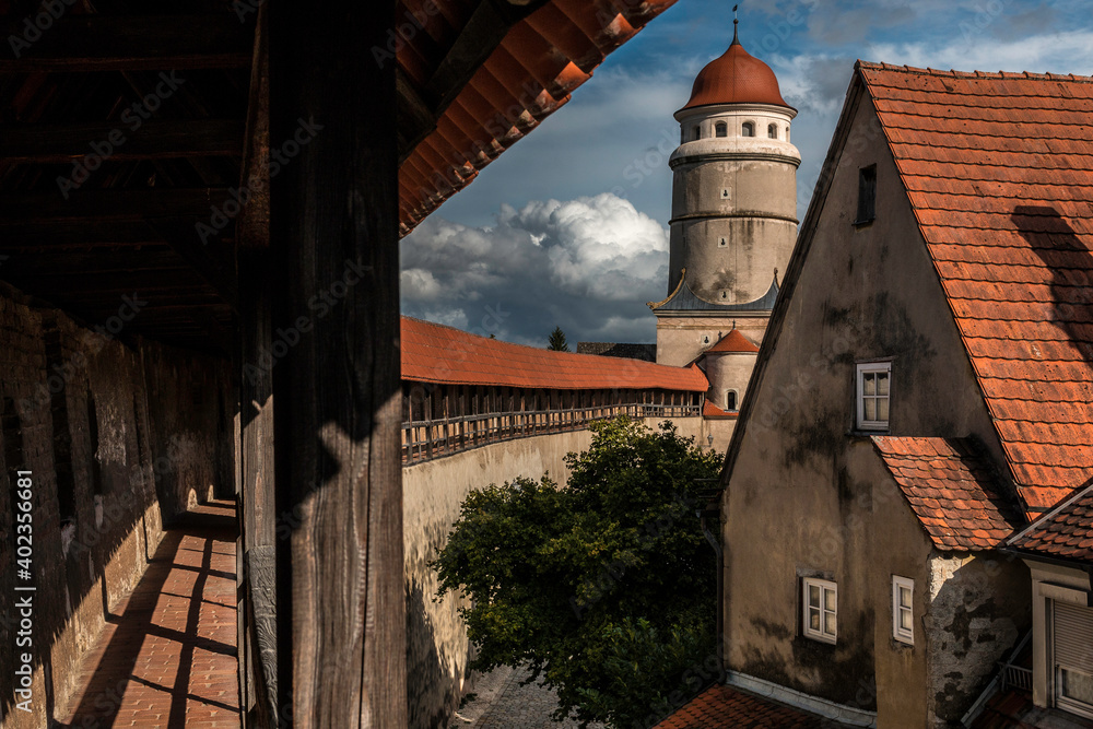 Big medieval city wall around the medieval town Stock Photo | Adobe Stock