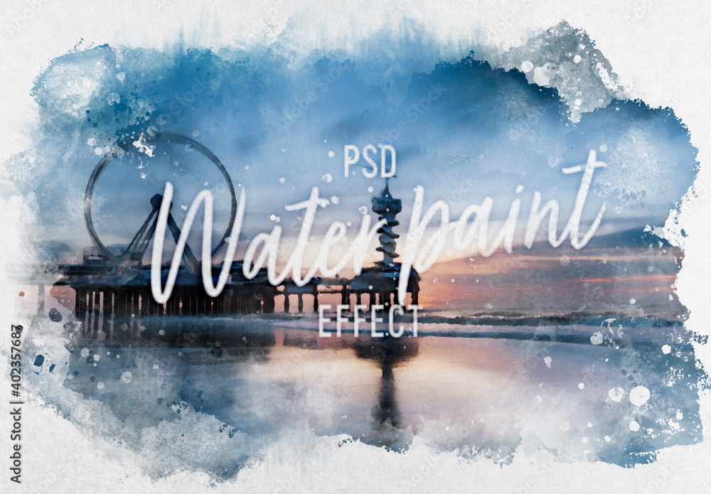 Watercolor Effect Mockup Stock Template | Adobe Stock