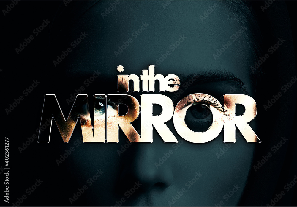Mirror Image Text Effect Mockup Stock Template | Adobe Stock