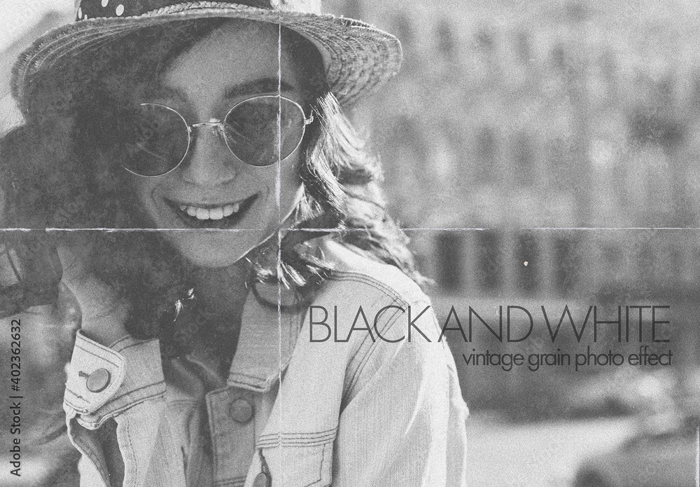 Vintage Grain Photo Effect Mockup Stock Template | Adobe Stock