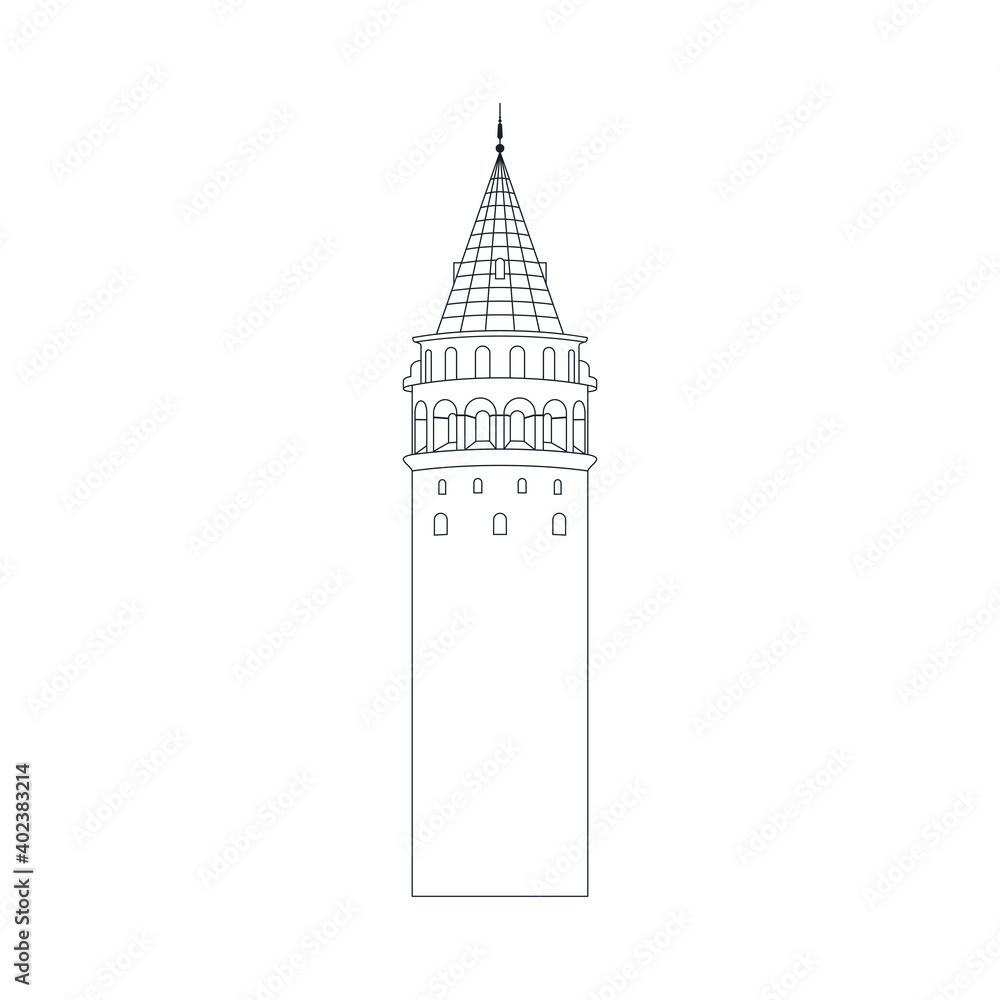 Poster Historic Galata Tower vector drawing – Wall Art | UkPosters