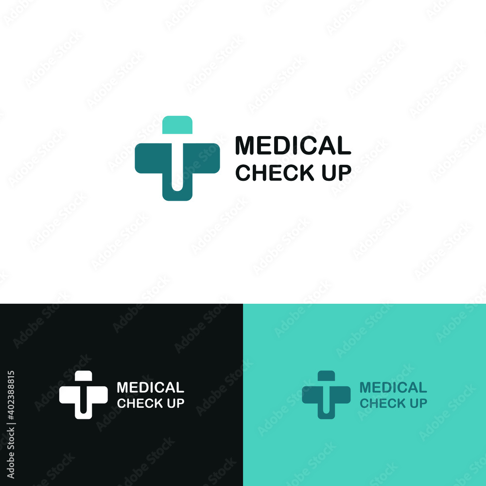 Initial letter T on medical cross icon for healthy, health care, and ...