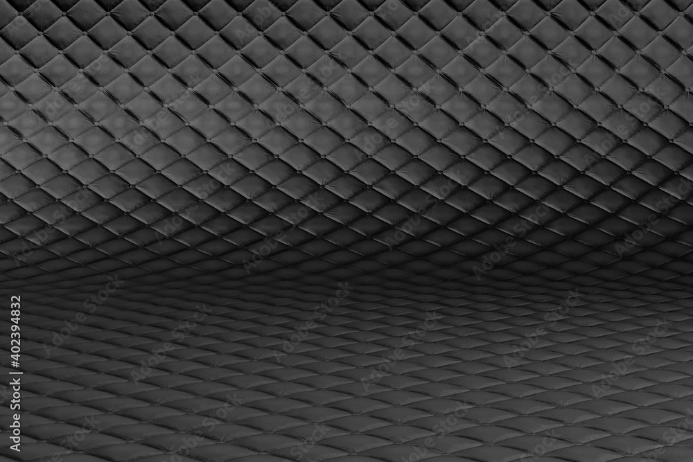 Cushion background curved. Matte black leather texture sofa background ...