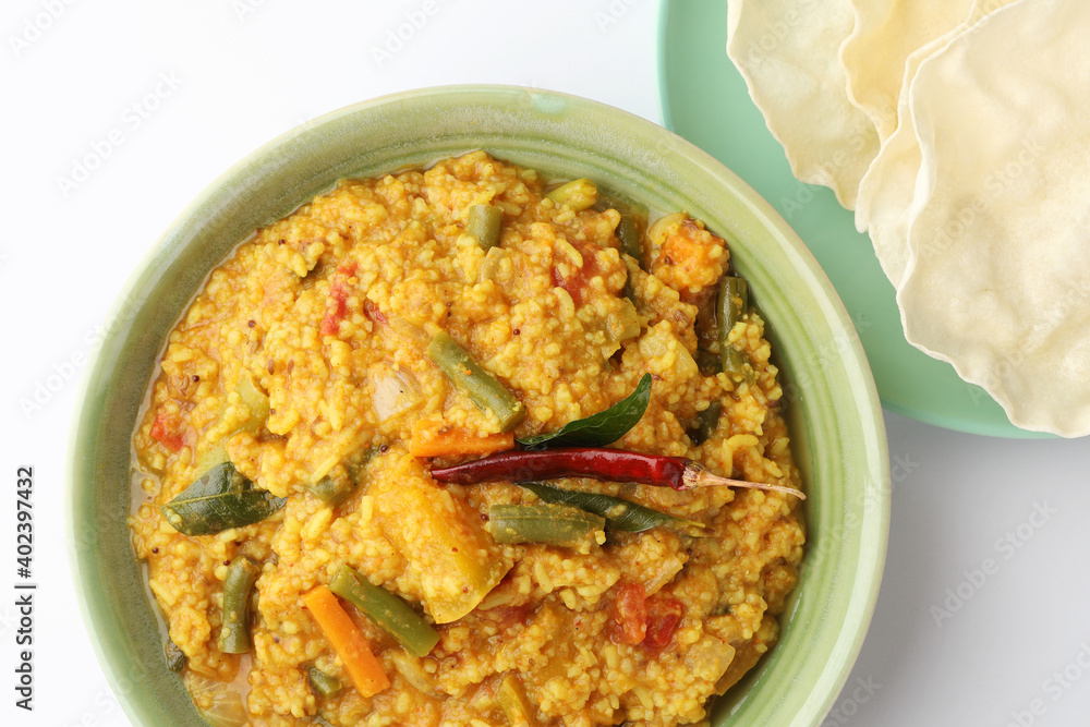 Sambar Rice - Tasty and popular south indian recipe served on banana ...