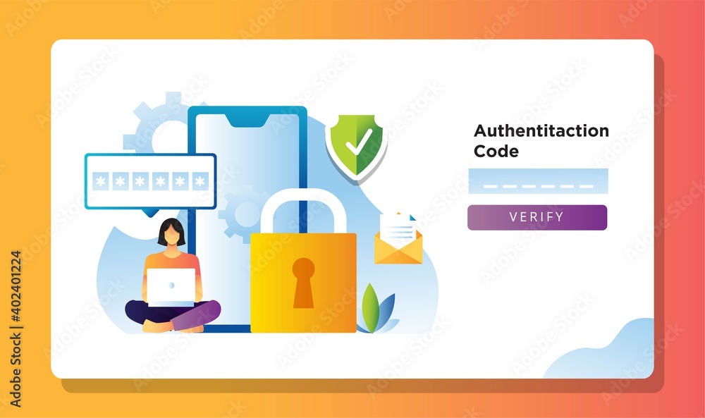 two step authentication protect the password Stock Vector | Adobe Stock