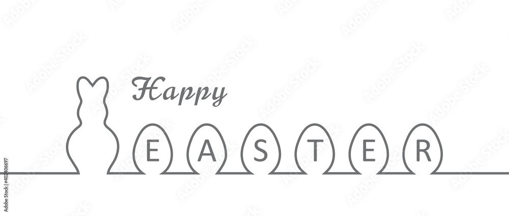 Happy Easter Outline