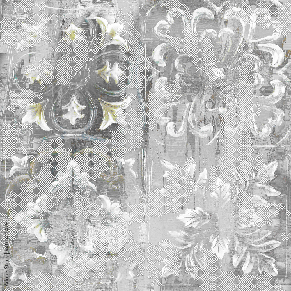 Background Wallpaper And Digital Wall Tiles Design Stock Illustration ...