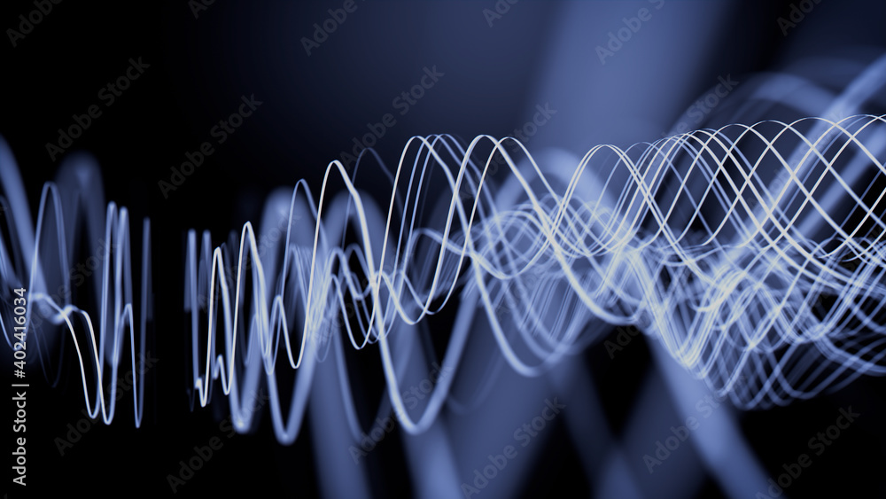 Sound Wave Vizualisation concept. Music audio frequencies represented ...