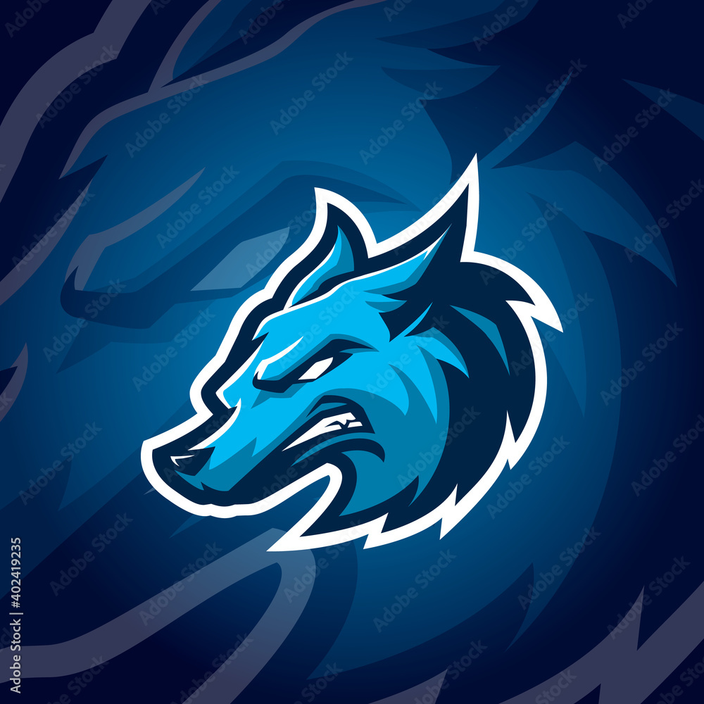 wolf mascot logo design vector with concept style for badge, emblem and ...