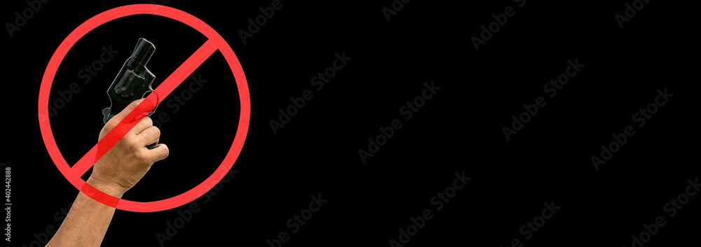 Stop sign for using weapons like pistols and guns Stock Photo | Adobe Stock