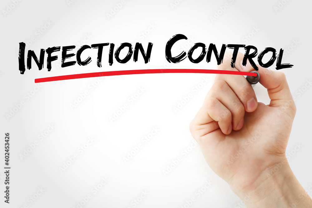 Infection Control text with marker, concept background Stock Photo ...