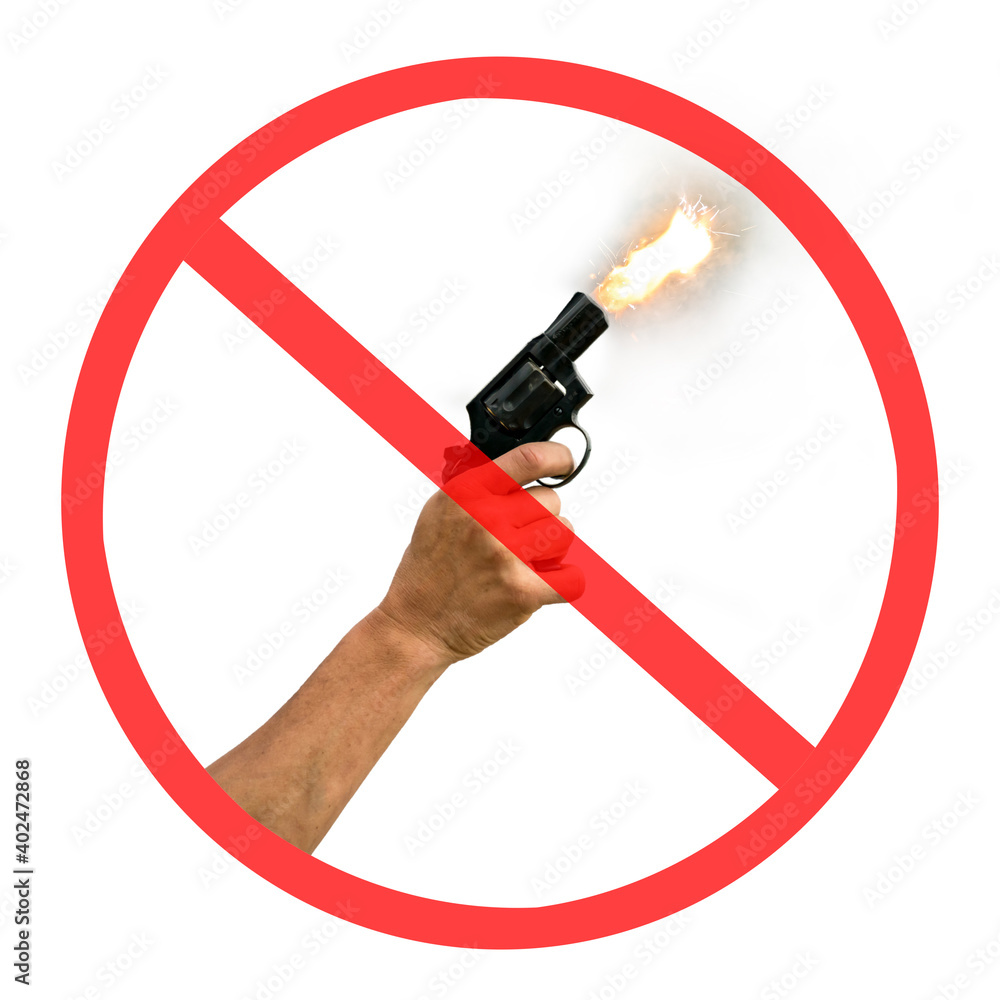 Stop using weapons like pistols and guns Stock Photo | Adobe Stock