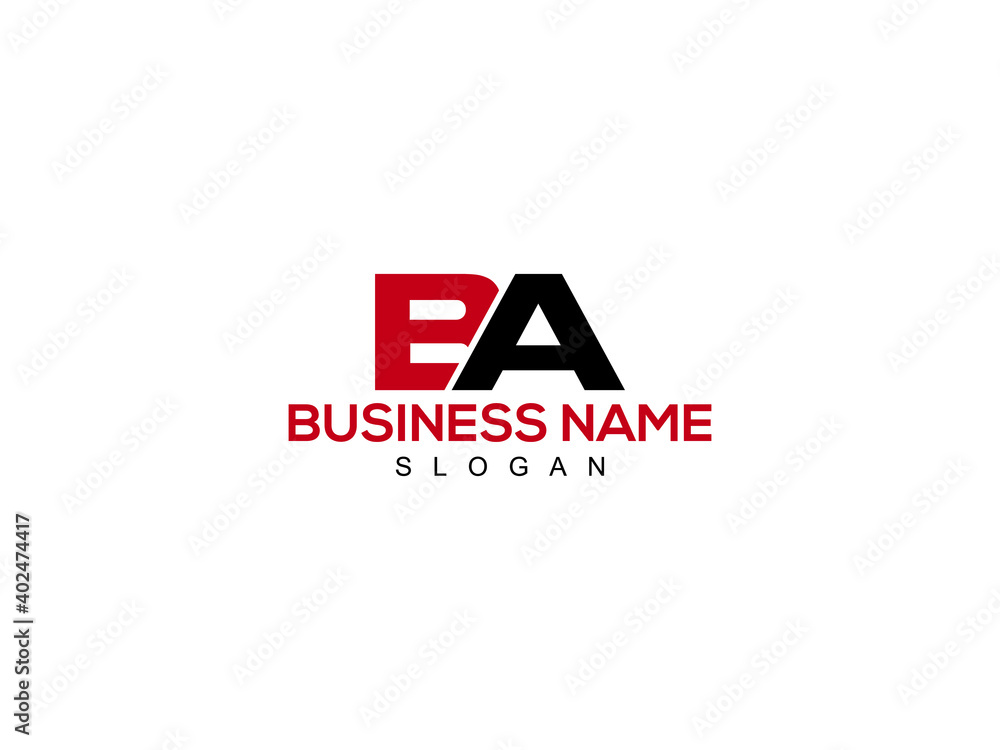 BA Letter Logo, ba logo image vector for business Stock Vector | Adobe ...