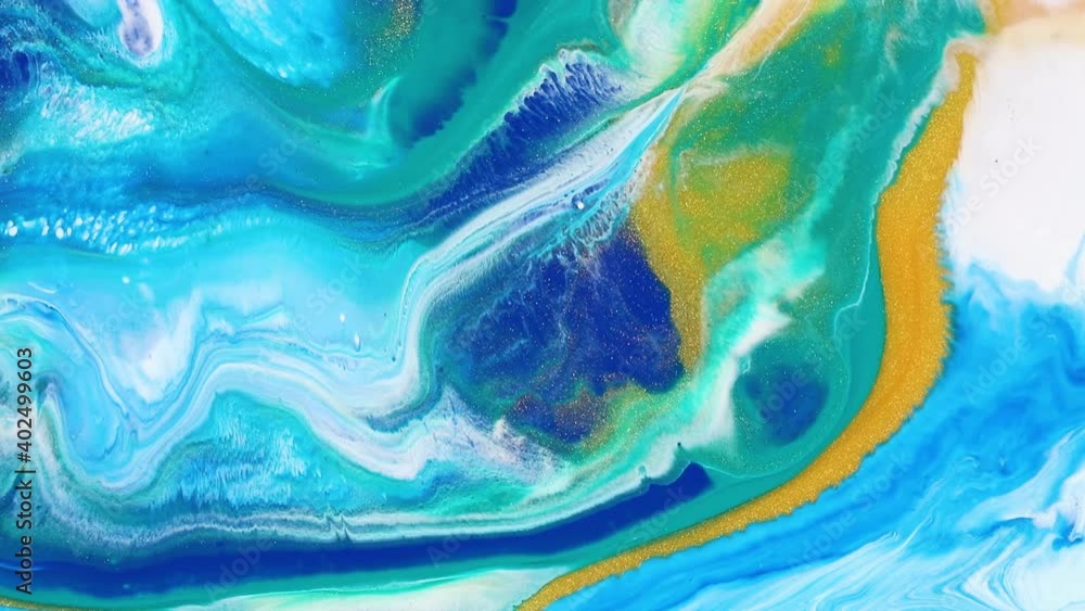 Video Stock Fluid art drawing video, trendy acryl texture with flowing ...