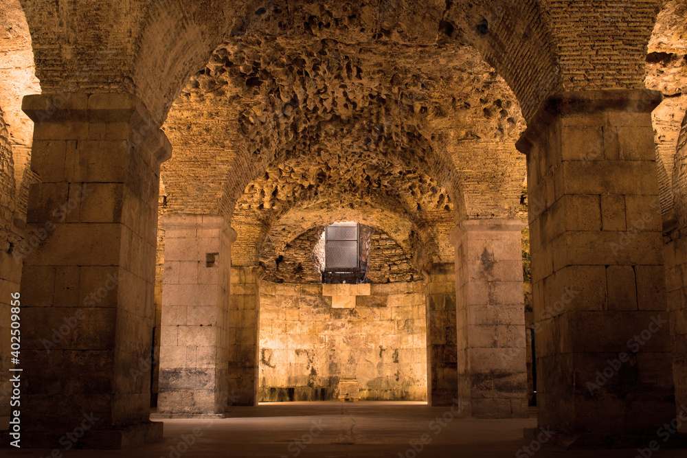 [Croatia] The basement catacombs of Diocletian’s Palace in Split. Also ...