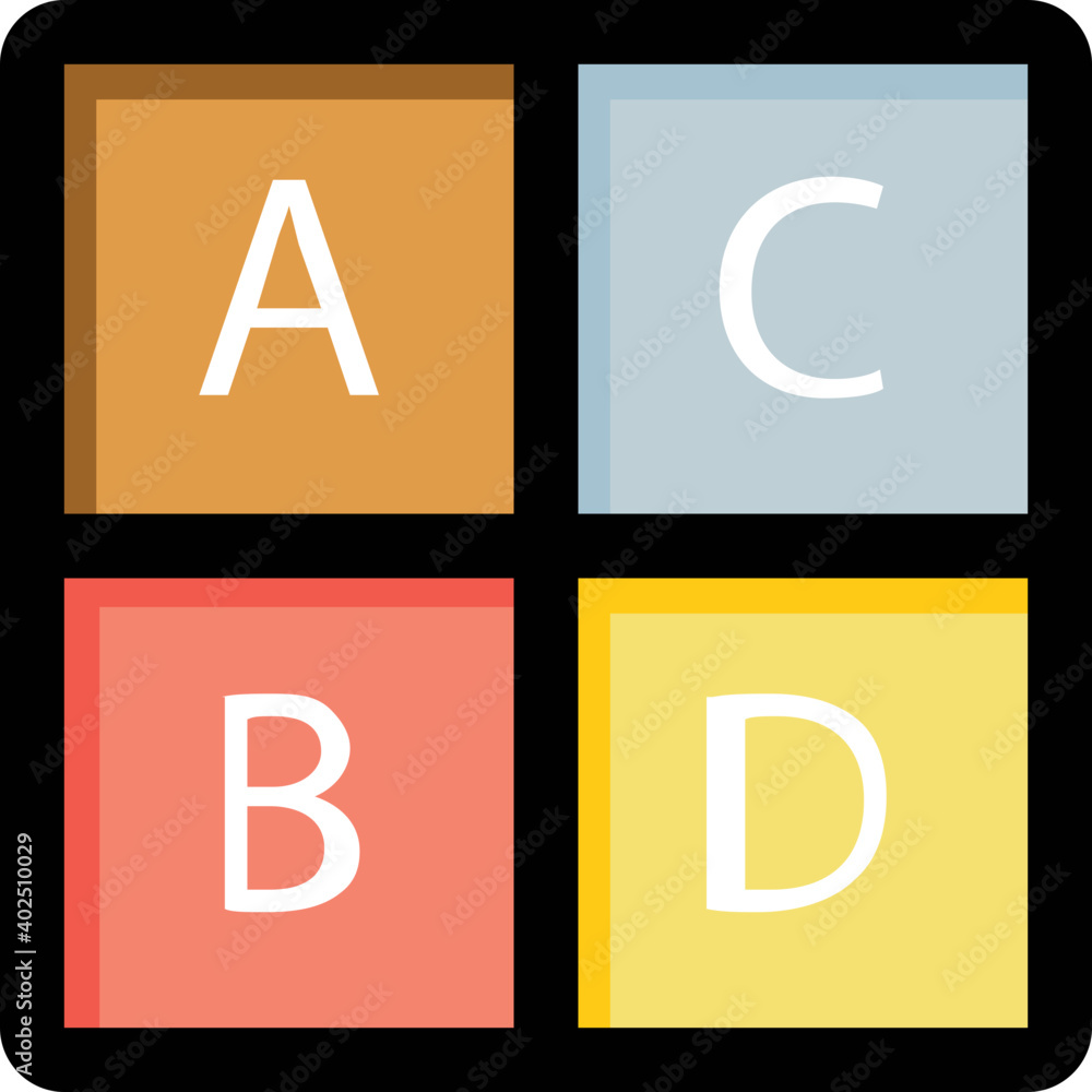 Colorful Alphabet Blocks icon. Vector illustration of wooden toy ...